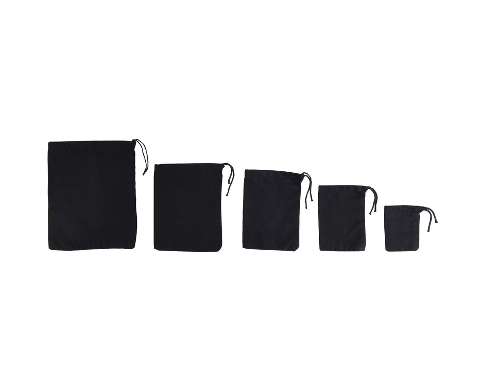 Black Cotton Single Drawstring Pouch for everyday use – For all your ...